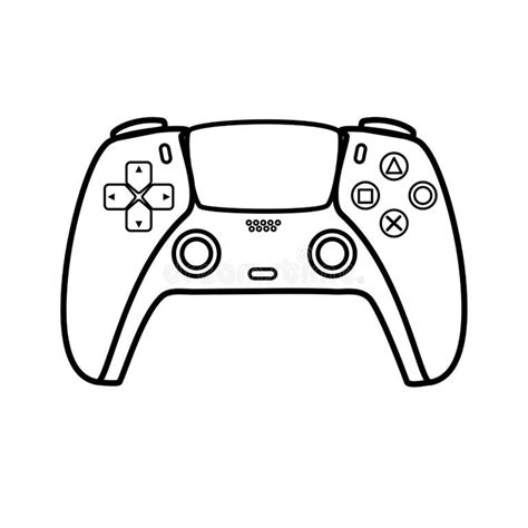 Outline Sketch Of A Modern Gaming Controller Line Art Design Stock