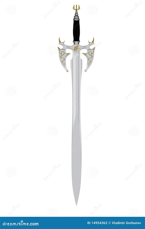 Ancient Matted Sword Isolated On White Background Stock Illustration Illustration Of White