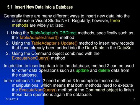 Ppt Chapter 5 Data Inserting With Visual Basicnet Powerpoint