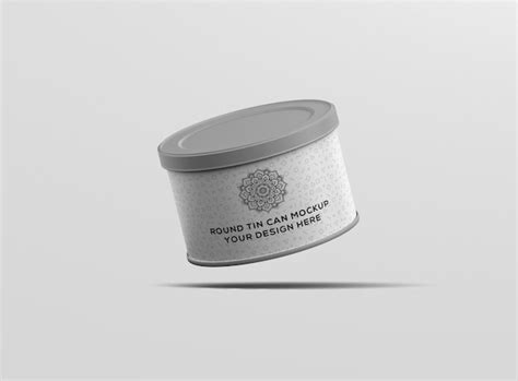 Premium Psd Round Flat Tin Can Mockup