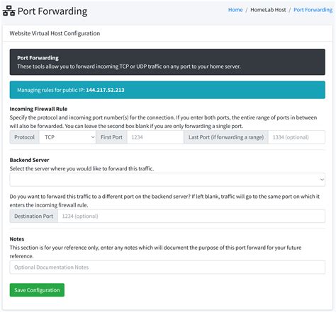 Port Forwarding Homelab Host Knowledgebase