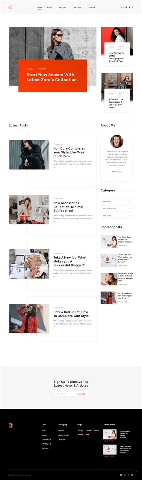 Blog Website Design Behance
