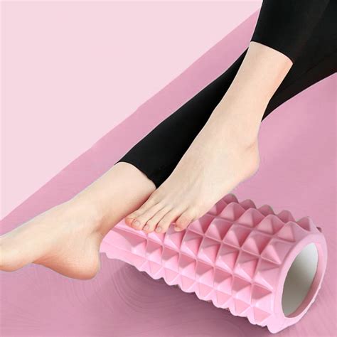 3 In 1 Eva 폼 롤러 중공 근육 이완 롤러 요가 칼럼 세트 길이 45cm 파란색 초승달