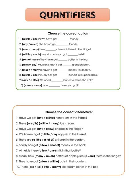 Quantifiers Worksheet For Pre Intermediate Quantifiers Worksheet For Pre Intermediate