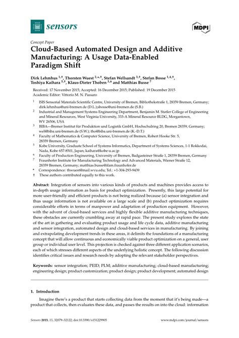 Pdf Cloud Based Automated Design And Additive Manufacturing A Usage