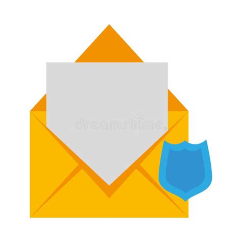 Data Security Illustration With Envelope And Shield Stock Vector