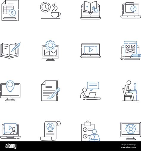 Protocol Line Icons Collection Standardization Conduct Systemization Procedure Code Rules