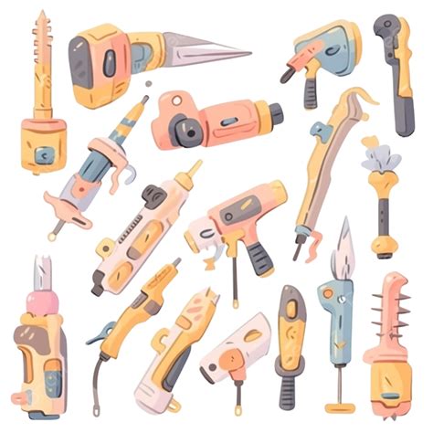 Screwdriver Minimalist Construction Tools Sticker Collection Set
