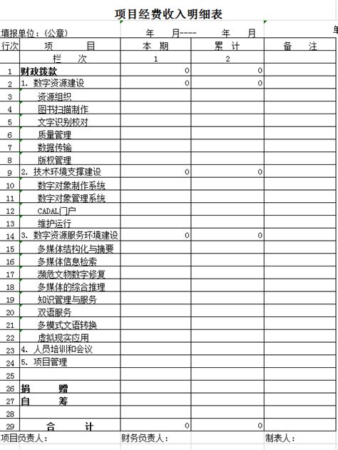 项目经费收入明细表excel模板 我拉网