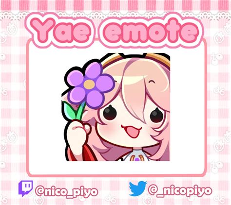 Genshin Impact Yae Miko Flower Emote For Twitch And Discord Etsy
