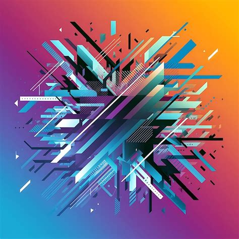 Dynamic Interplay Of Geometric Shapes In A Vibrant Composition