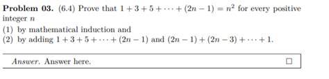 solved problem 03 6 4 prove that 1 3 5 2n 1