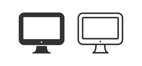 Computer Monitor Icon Device Screen Sign Technology Display PC Monitor Vector Illustration