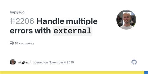 Handle Multiple Errors With `external` · Issue 2206 · Hapijsjoi · Github