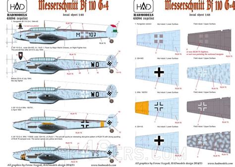 Bf 110 G 4 Decal Sheet