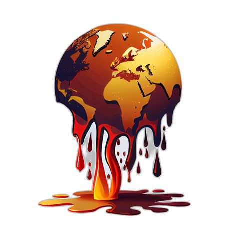Climate Change Illustration With Transparent Background Global Warming