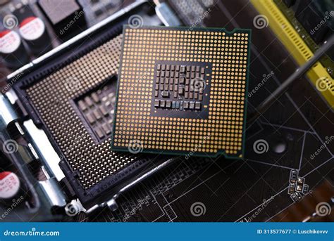 Microprocessor And Socket On The Motherboard Computer Radio Components