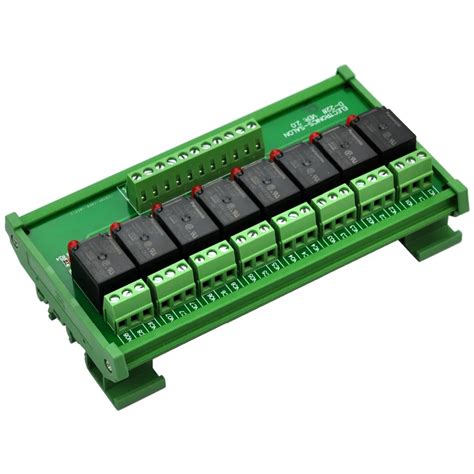 ELECTRONICS SALON DIN Rail Mount 8 SPDT Power Relay Interface Module 10A Relay 24V Coil In