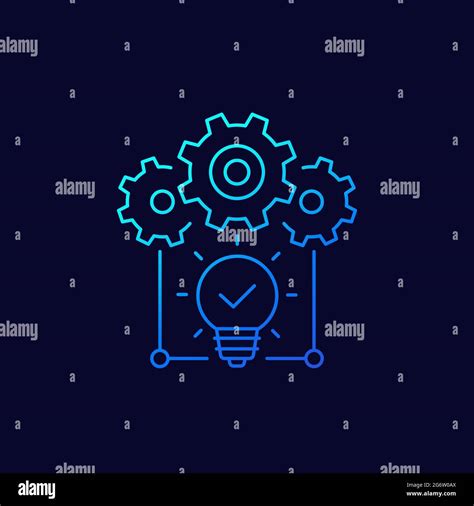 idea execution line vector icon stock vector image and art alamy