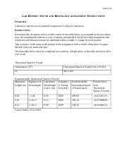 Physics Lab Report Sound And Resonance Assignment Instructions Course Hero