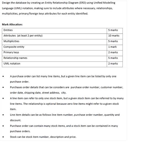 Solved Design The Database By Creating An Entity Chegg Com