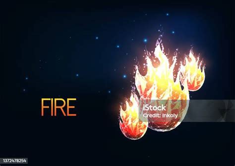 어두운 파란색 배경에 고립 된 미래 빛나는 낮은 다각형 화재 개념 로우 폴리곤 모델링에 대한 스톡 벡터 아트 및 기타 이미지 로우 폴리곤 모델링 불길 3차원 형태