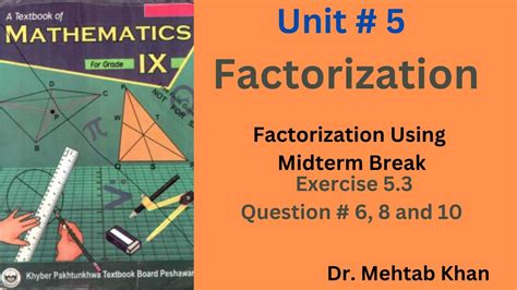 Factorization Exercise Question And Factorization YouTube