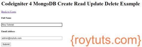 Codeigniter 4 Mongodb Crud Example Roy Tutorials