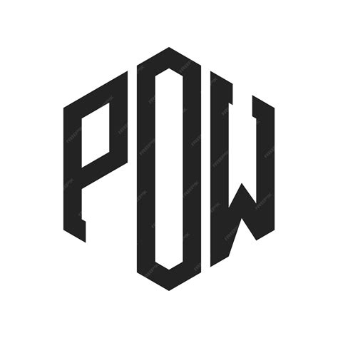Premium Vector Pow Logo Design Initial Letter Pow Monogram Logo Using
