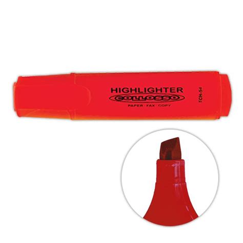 Collosso Highlighters Chisel Tip Red Ink And Office Supplies