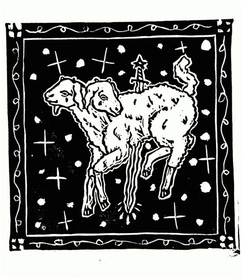 Two Headed Lamb Lino Print 🗡️🐑🩸 Art Artist Makemcad Lino Linocut Linoprint Twoheaded