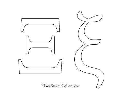 greek letter xi free stencil gallery