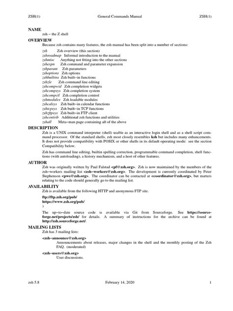 Zsh Pdf Parameter Computer Programming System Software