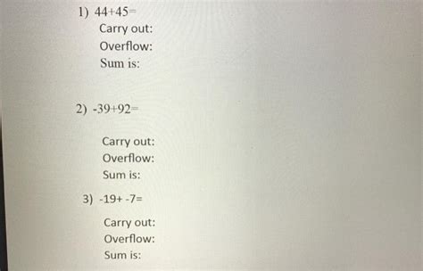 Solved Part G Using The Twos Complement Method Add These
