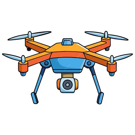 Drone Cartoon Style Icon Vector Clipart Illustration Premium Ai