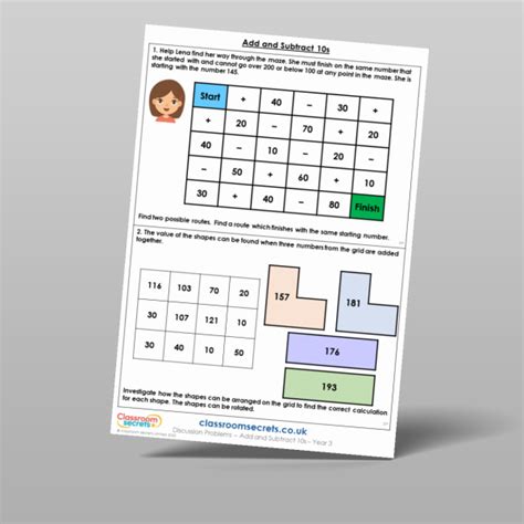 Year 3 Add And Subtract 10s Discussion Problem Resource Classroom Secrets