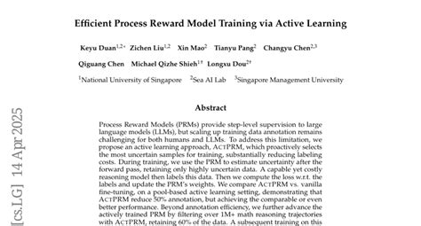 Efficient Process Reward Model Training Via Active Learning Ai For Dummies Understand The