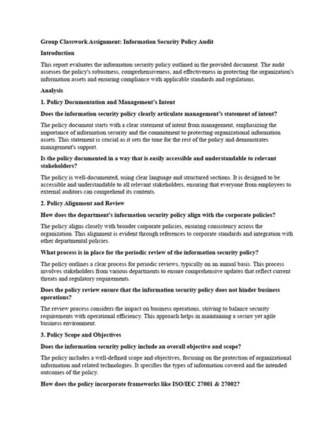 Group Classwork Assignment Pdf Information Security Computer Security