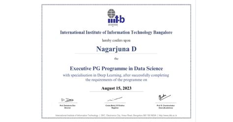 Nagarjuna Donthu On Linkedin Ds C46 Epgds Dl • Nagarjuna D • Upgrad