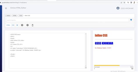 Inline Css Html Css Online Html Editor