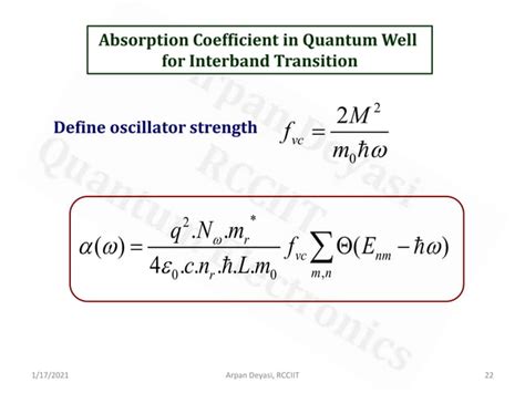 Absorption Coefficient In Bulk And Quantum Well Structure Ppt