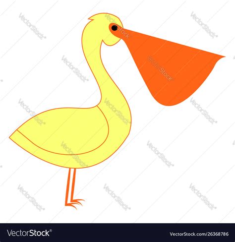 Yellow Pelican On White Background Royalty Free Vector Image