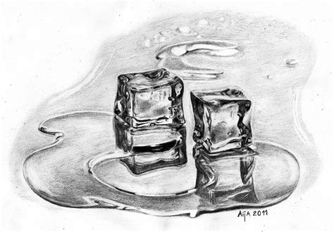 Ice Cubes Melting Drawing Behance