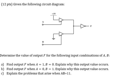 Solved 12 Pts Given The Following Circuit Diagram 5v F B