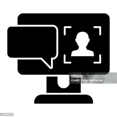User On Computer Monitor Solid Icon Authorization Vector Illustration