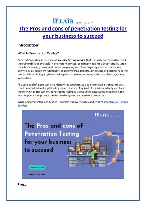 Ppt The Pros And Cons Of Penetration Testing For Your Business To Succeed Powerpoint
