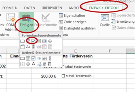 Excel Checkbox Einfügen So Funktionierts Excel Microsoft Excel