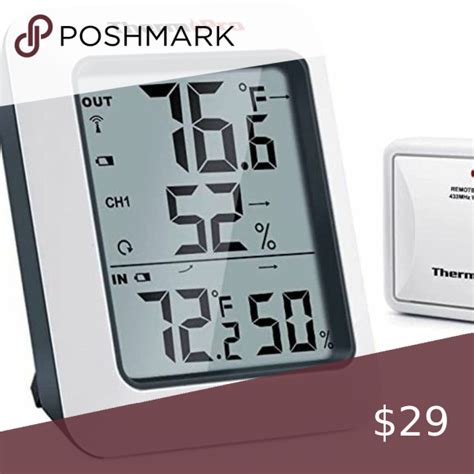 Nwt Thermopro Thermometer Temperature And Humidity Monitor Tp60s New Hygrometer Clock Digital