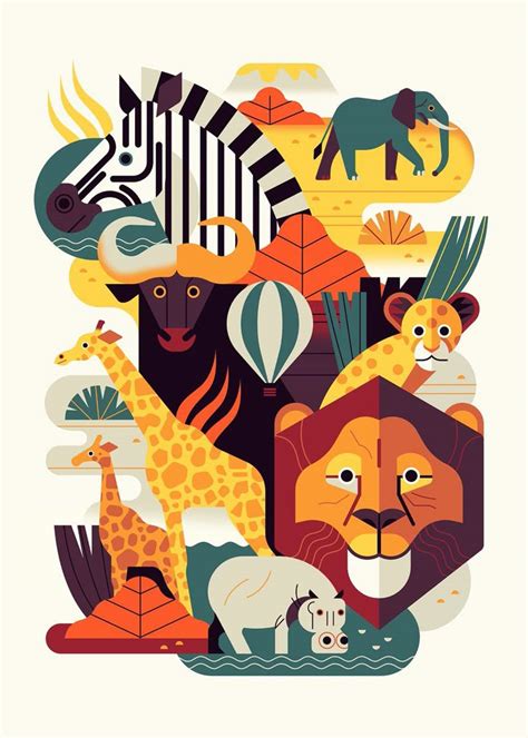 Animal Design Illustration Zoo Poster Design Graphic Illustration