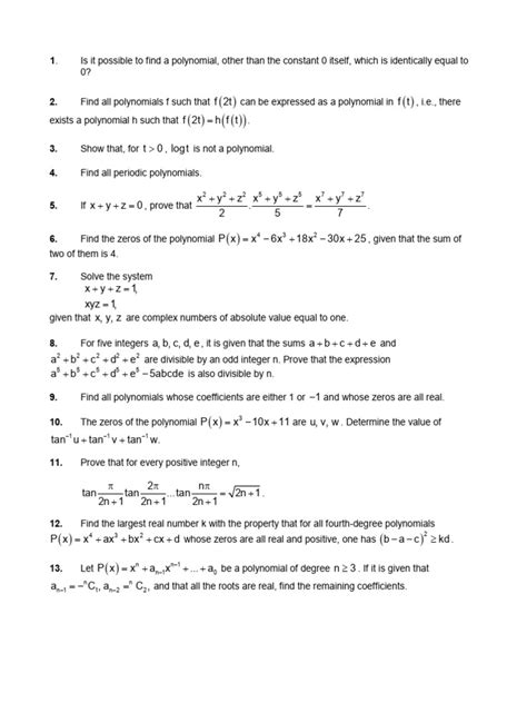polynomials pdf polynomial zero of a function
